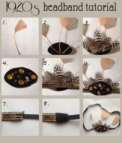 Flapper Accessories DIY Tutorial: 1920s Feather Hair Clip & Feather Fan ...